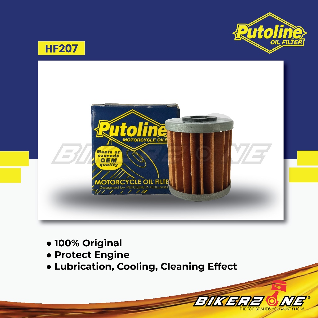 Putoline HF207 ไส้กรองน้ํามันเครื่อง สําหรับรถจักรยานยนต์ โดย Bikerzone ...