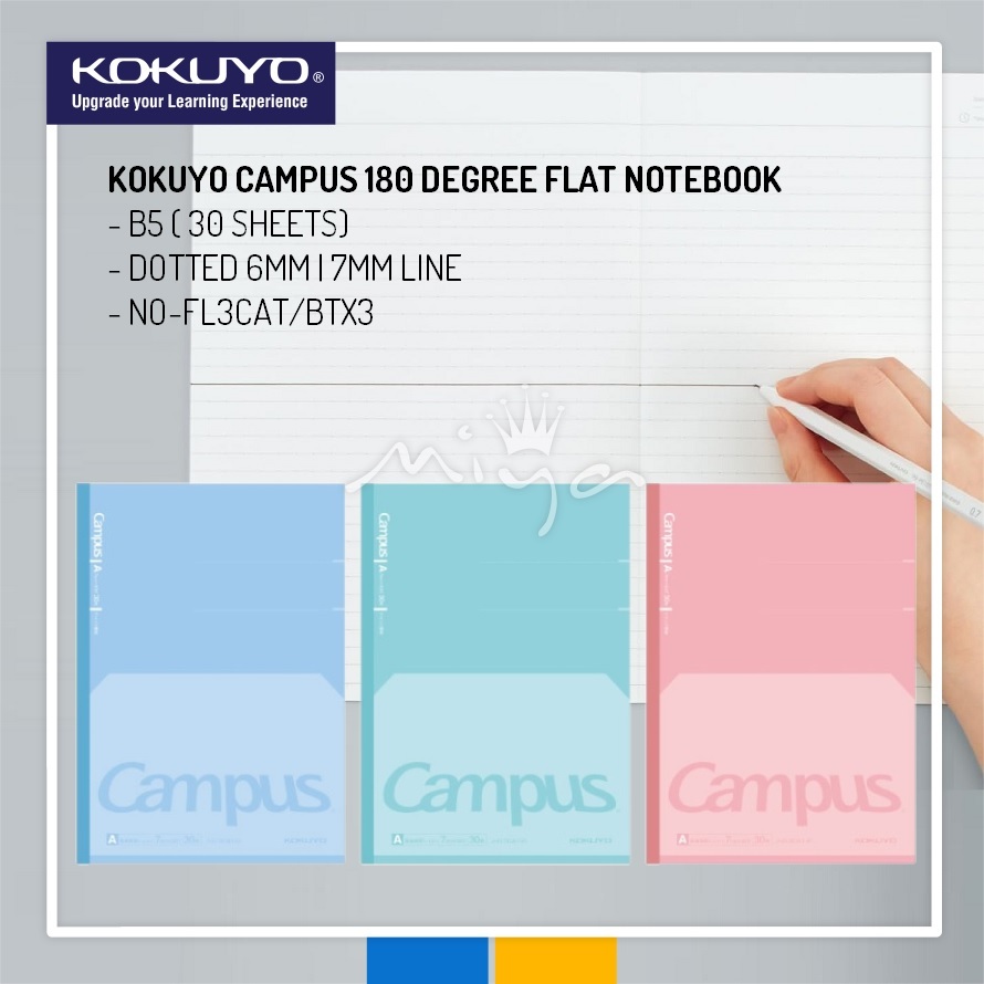 KOKUYO CAMPUS 180 DEGREE FLAT NOTEBOOK B5 - DOTTED 6MM / 7MM RULE (30 แผ่น) | Shopee Thailand