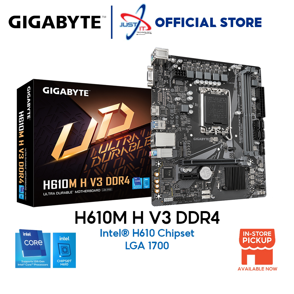Gigabyte เมนบอร์ดคอมโบ H610M H V3 DDR4 LGA1700 I3-12100F I3-13100 I3-14100 I5-12400F I5-13400 ...
