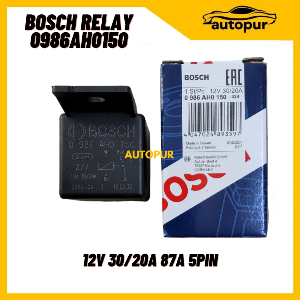 รีเลย์ 5Pin 12V 30/20A 87a (BOSCH/DAIYA) | Shopee Thailand