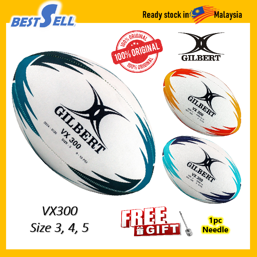 ลูกรักบี้ Gilbert VX300 Bola Ragbi Gilbert GTR3000 ฟรี Jarum Bola ...