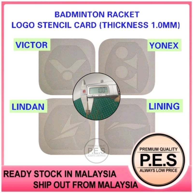 PESBADMINTON Cket LOGO CARD / STEENCIL CARD - YONEX / LINING / LINN ...