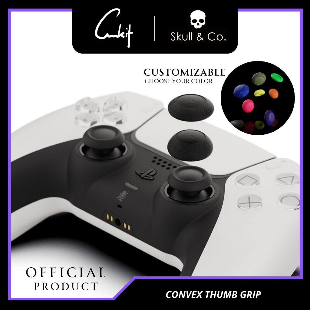 Skull & Co ชุดด้ามจับนิ้วหัวแม่มือแบบนูนสําหรับ PS5 Dualsense / PS4 ...