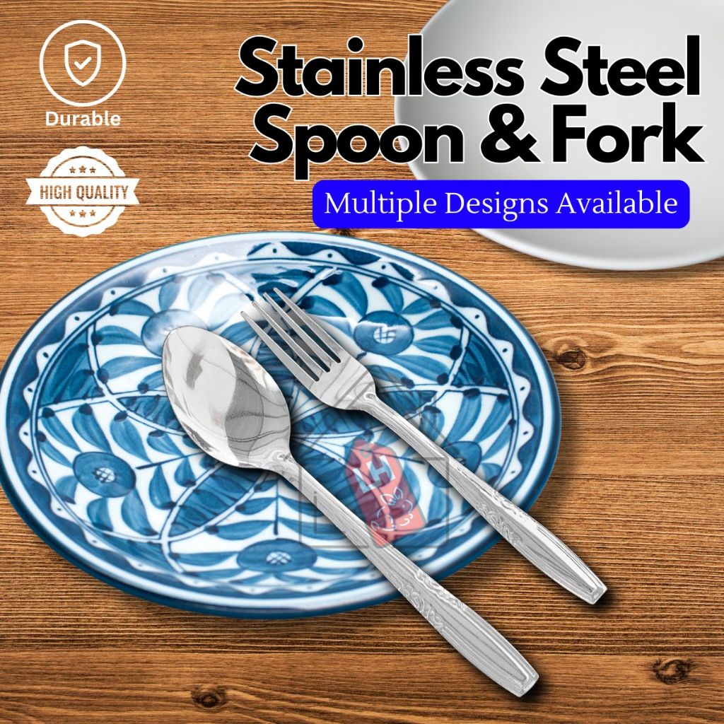 ชุดช้อนและส้อมสแตนเลส Sudu Garfu Makan ช้อนส้อม Cutleries อาหารเย็น ...