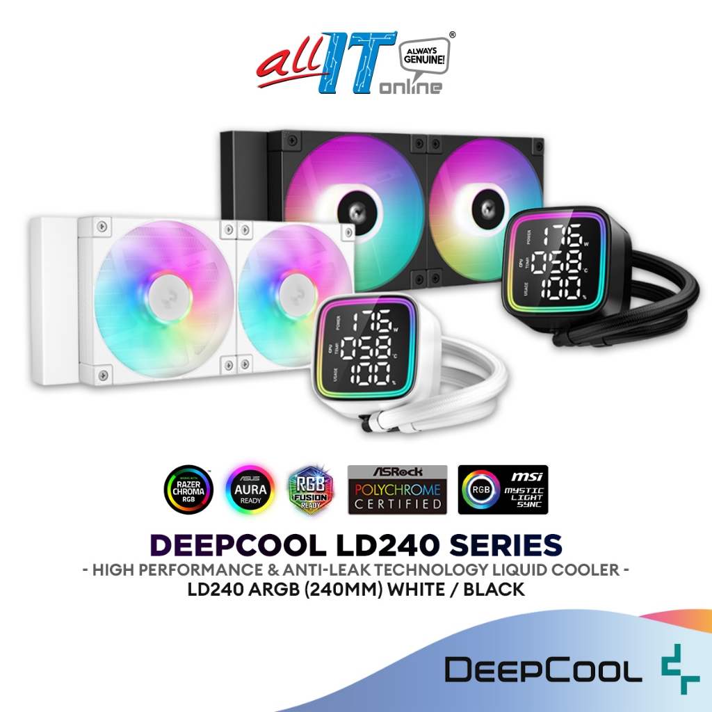 Deepcool LD240 ARGB ประสิทธิภาพสูง 240 มม. Digital AiO CPU Cooler Intel ...