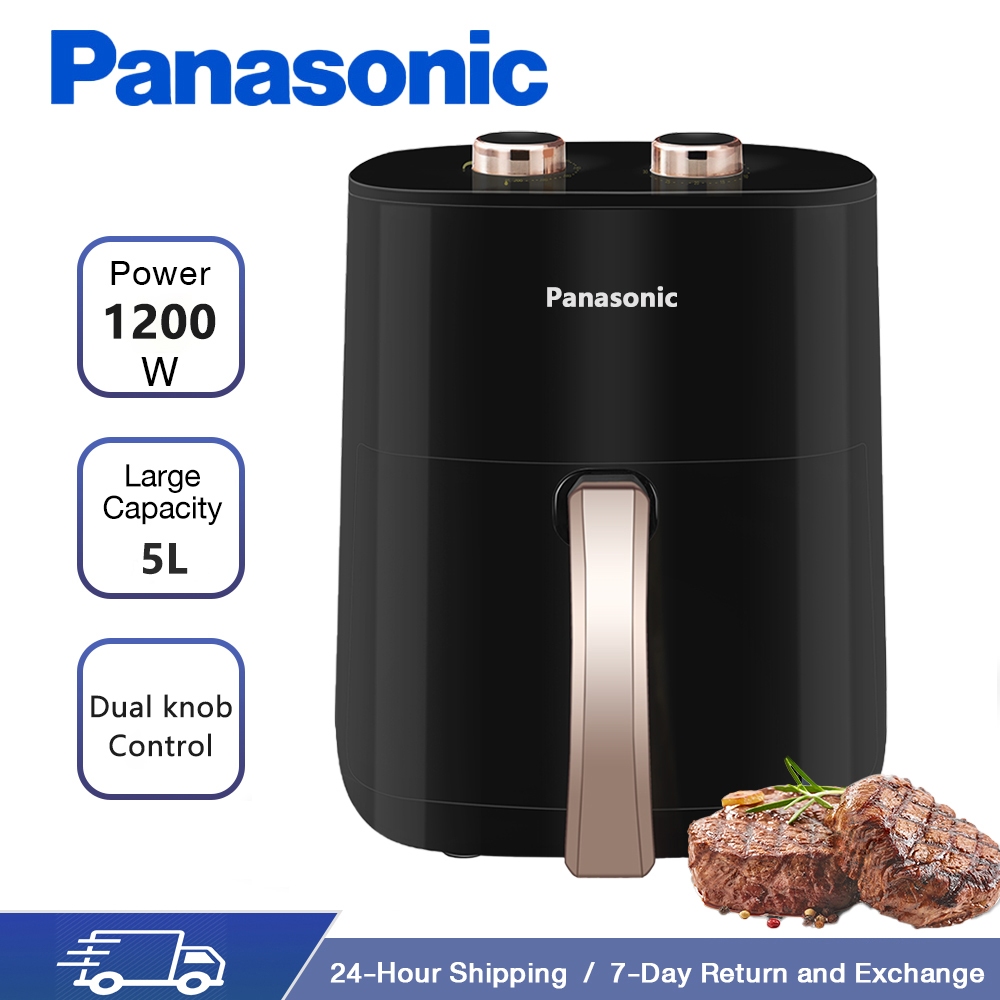 Panasonic เตาอบไฟฟ้า Air Fryer น้ํามันฟรีหม้อหุงข้าว Dual ลูกบิดควบคุม ...