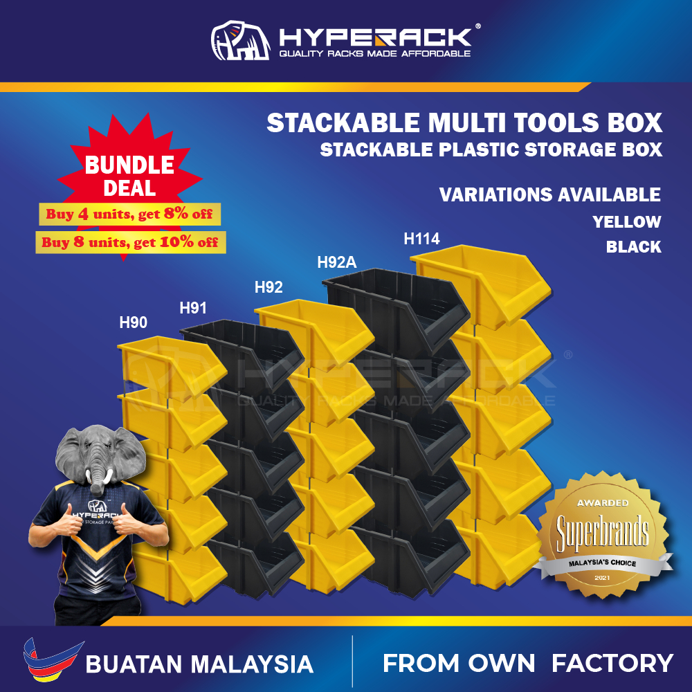Hyperack TM️ [คุณภาพสูง] กล่องเก็บของกล่องเครื่องมืออเนกประสงค์วางซ้อน ...