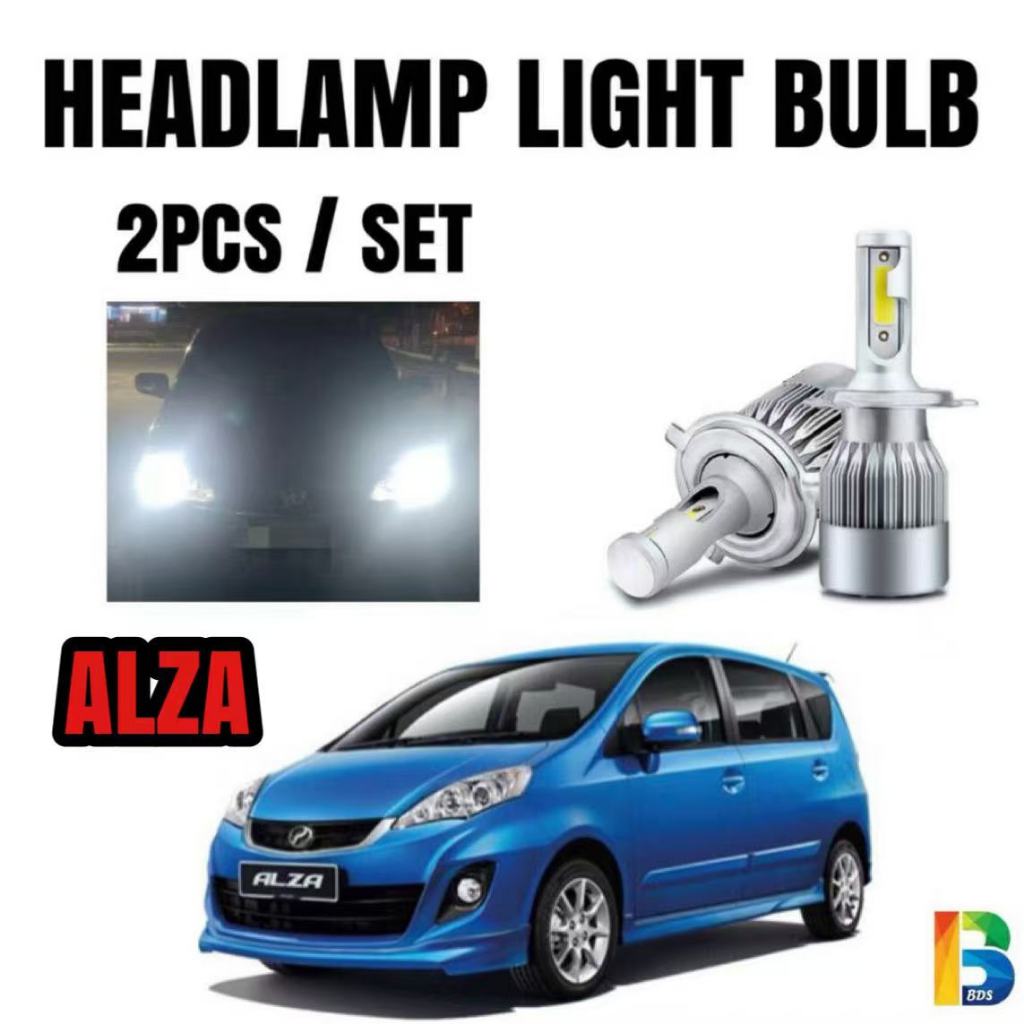 2pcs PERODUA ALZA HEADLAMP หลอดไฟ LED HID 6000 K สีขาวด้านหน้ารถ Kereta ...