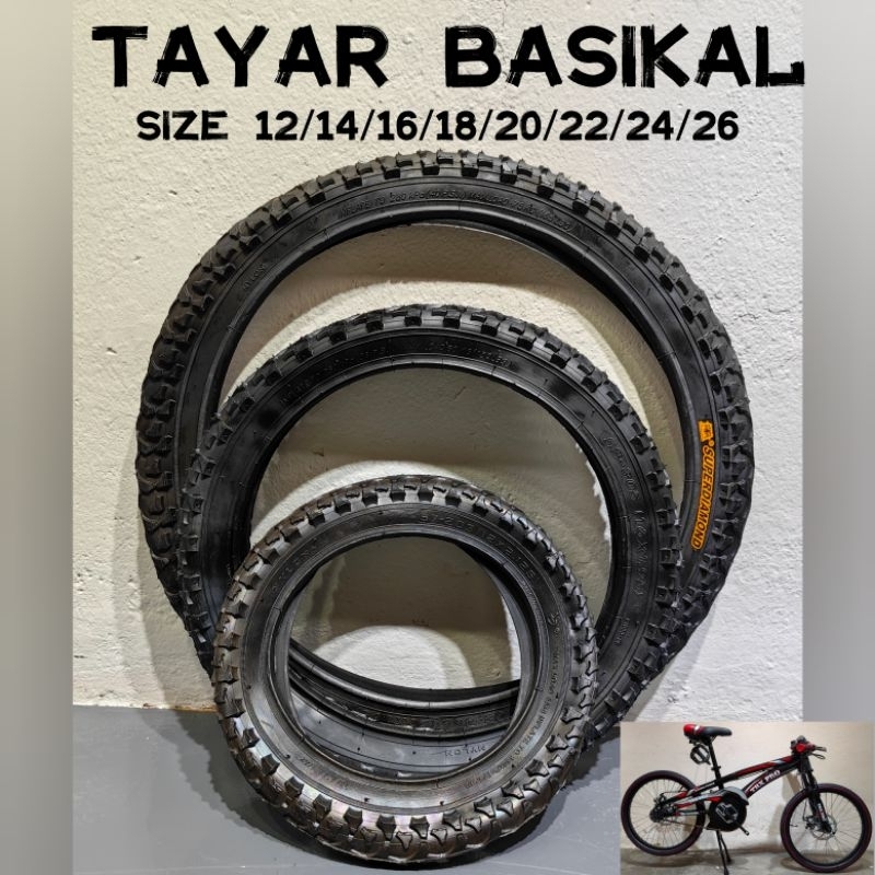 Vvm: TAYAR BASIKAL / BICYCLE TIRE / BUNGA KASAR / SIZE 12/14/16/18/20 ...