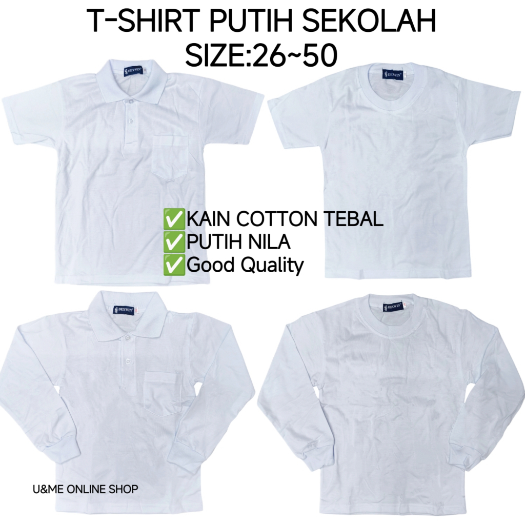 Putih Blank White Tshirt ชุดกีฬาก่อนวัยเรียน Tilapia ชุดกีฬาสีขาว เสื้อ ...