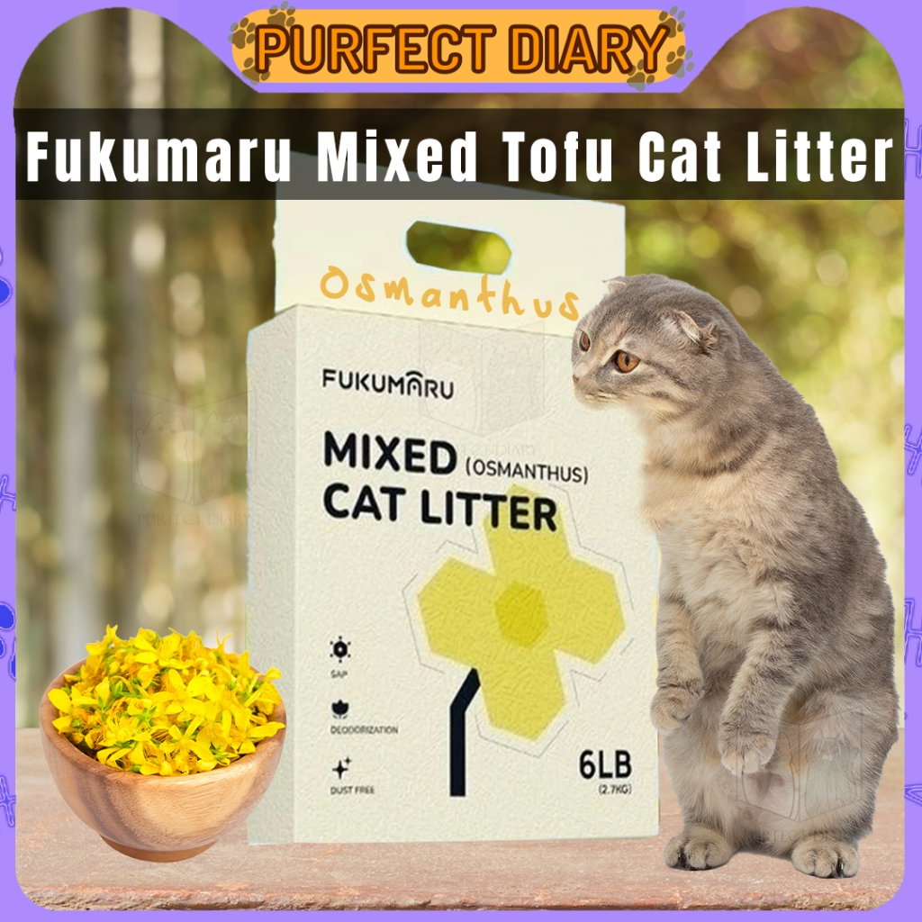 Fukumaru Osmanthus POLYMER MIXED TOFU CAT LITTER 2.7KG SAND TOFU CAT ...