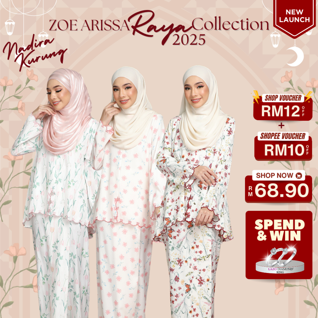 Zoe ARISSA BAJU RAYA 2025 นาเดียร่า Kurung SULAM COQUETTE BF Friendly ...
