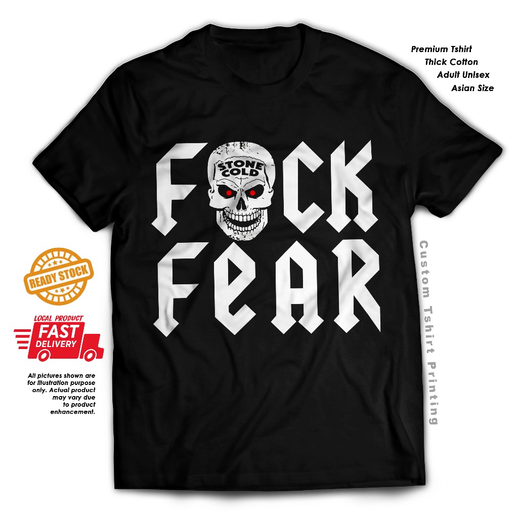STONE COLD F* FEAR มวยปล้ํา wwe เสื้อยืดผ้าฝ้าย | Shopee Thailand