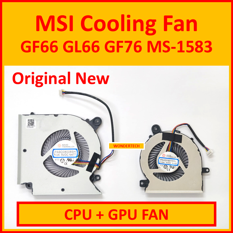 MSI N477 N460 CPU GPU พัดลมระบายความร้อน GF66 GL66 GF76 MS-1583 ...