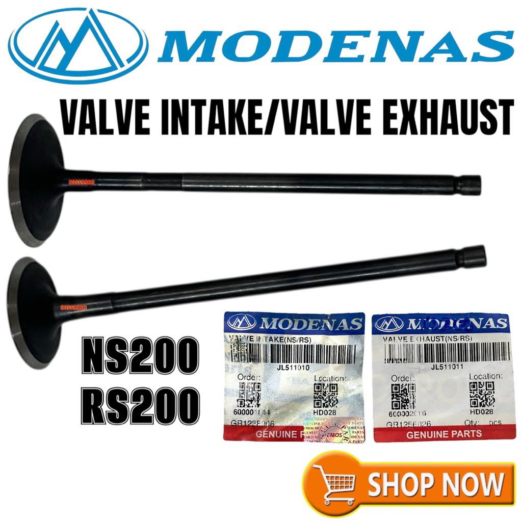 MODENAS NS200 RS200 วาล์ว INTAKE & VALVE EXHAUST วาล์ว IN & EX ...