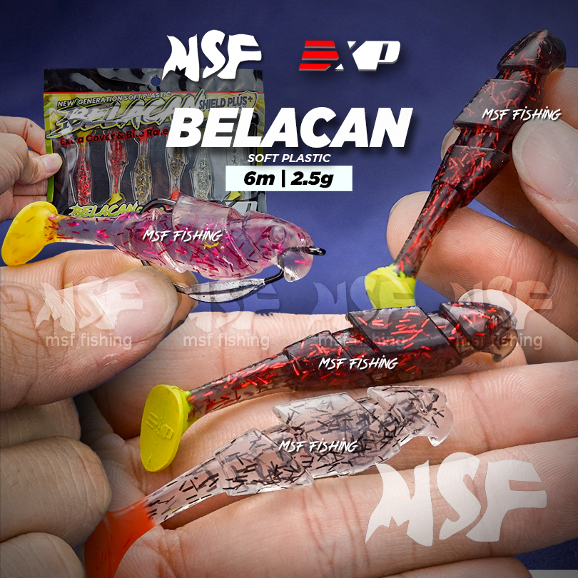 [MSF] EXP Belacan พลาสติกอ่อน 6 ซม.2.5g Umpan Tiruan TPE SP Haruan Toman Killer เหยื่อตกปลา ...