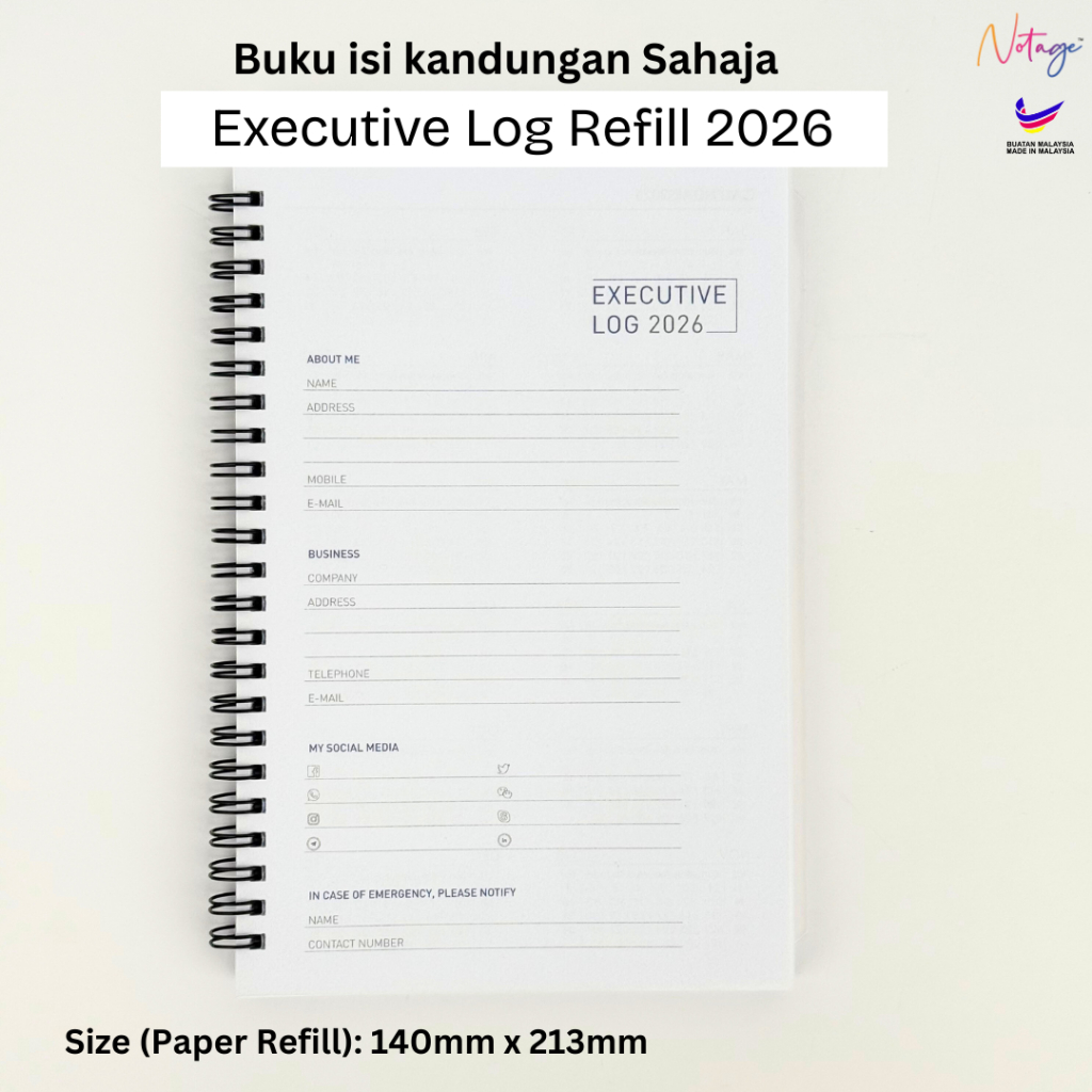 [Refill] Executive Log Notes Refill Planner Ruled Format 76 หน้า Wire-O ...