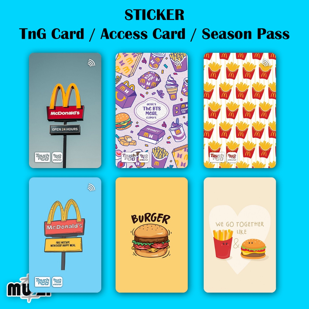 Mc.Do.nalds TnG Card STICKER NFC STICKER กันน้ําหนา Hard Material M.CD ...