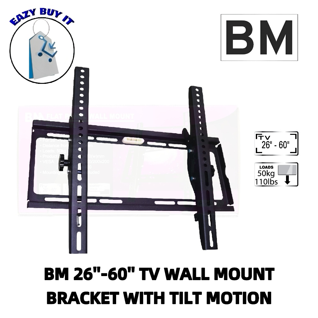 BM 26″-60″ & 32″-80″ TV Wall Mount Bracket Tilt Motion ขาแขวนทีวีแบบ ...