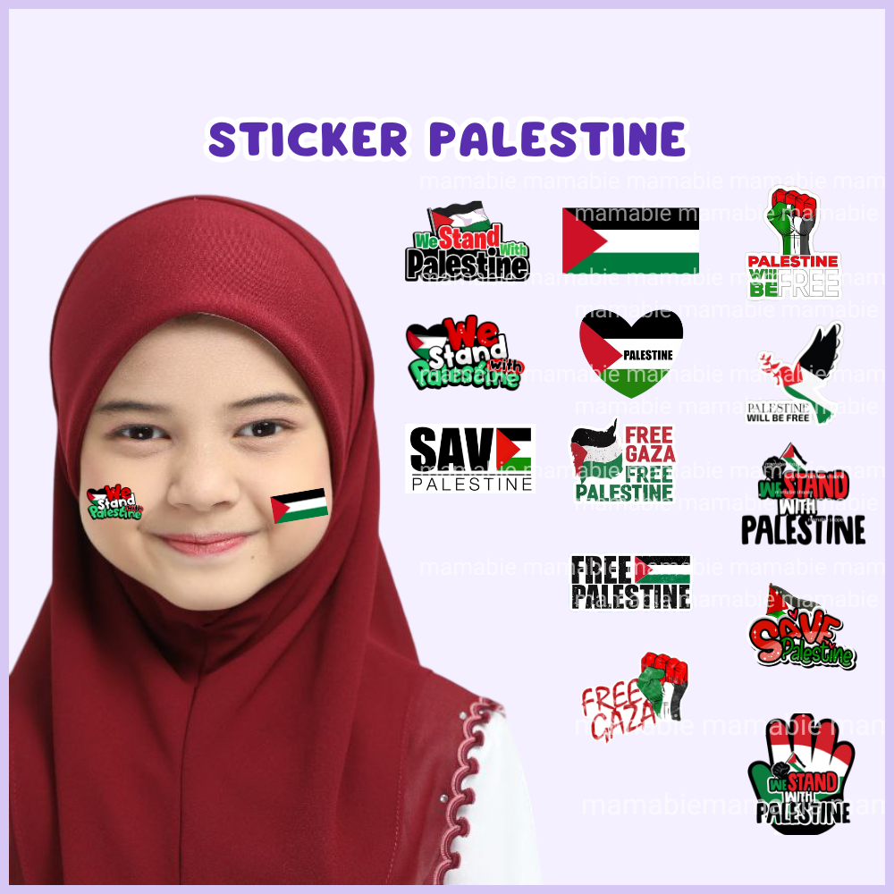 สติ๊กเกอร์ Muka Palestine Face Sticker Pipi Palestin 2025 Bendera Flag ...
