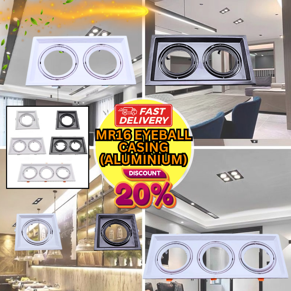 ใหม่ MR16 Eyeball Casing Aluminium Casing Eyeball MR16 Casing Lampu ...