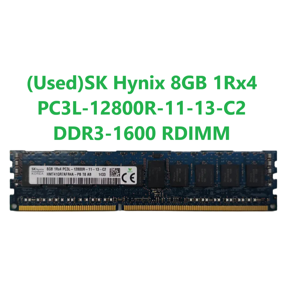 (มือสอง)SK Hynix 8GB 1Rx4 PC3L-12800R-11-13-C2 DDR3 1600MHz RDIMM (Registered DIMM) โมดูลหน่วย ...