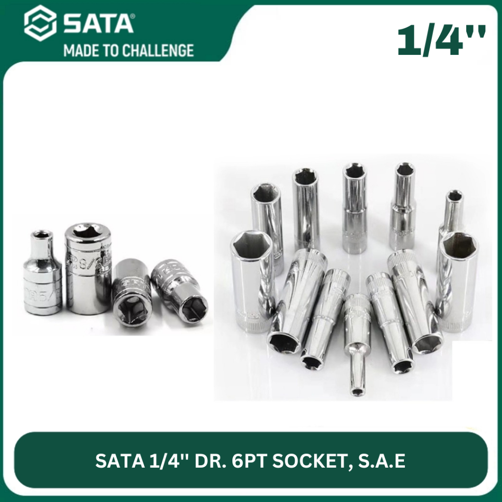 ซาต้า 1/4 ดร. 6pt SOCKET, SAE SATA INCHES ขนาด DEEP SOCKET SOCKET BOX ...