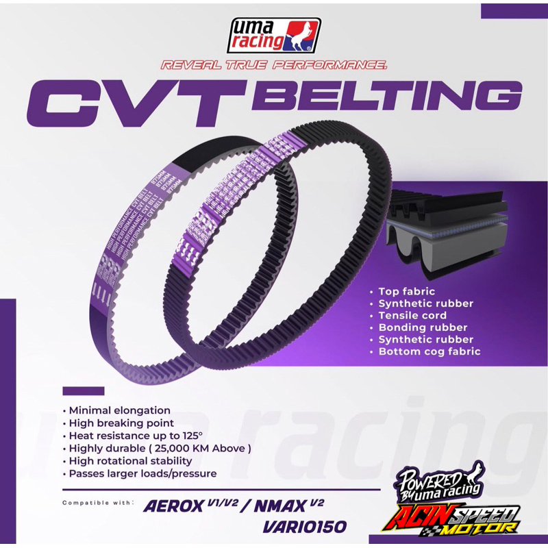 Uma Racing V-Belt Racing CVT SCOOTER NVX155 NMAX PCX150 V1 V2 Vario ...