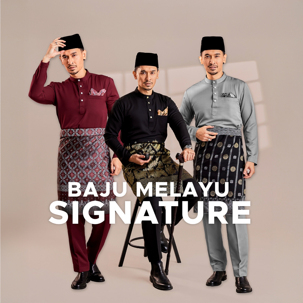 Baju MELAYU SIGNATURE Baju Raya 2025 Slim Fit Zip Side/Sleeve | Shopee ...