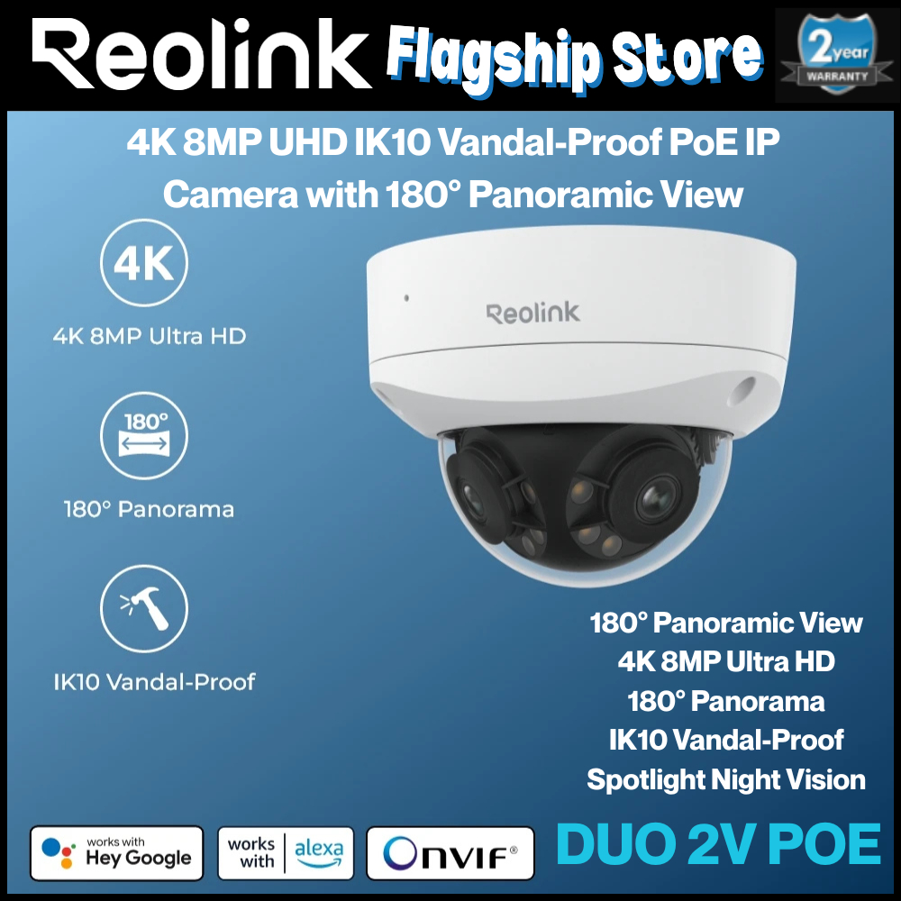 Reolink Duo 2V PoE 4K 8MP UHD IK10 Vandal-Proof PoE กล้อง IP พร้อม ...