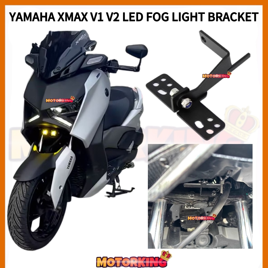 YAMAHA XMAX V1 V2 LED FOG LIGHT BRACKET PLUG N PLAY AKAT FORK BRACKET ...