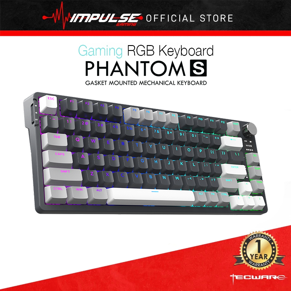 TECWARE Phantom S คีย์บอร์ดเชิงกลแบบติดปะเก็น 75% พร้อมจอแสดงผล/TFT และ ...