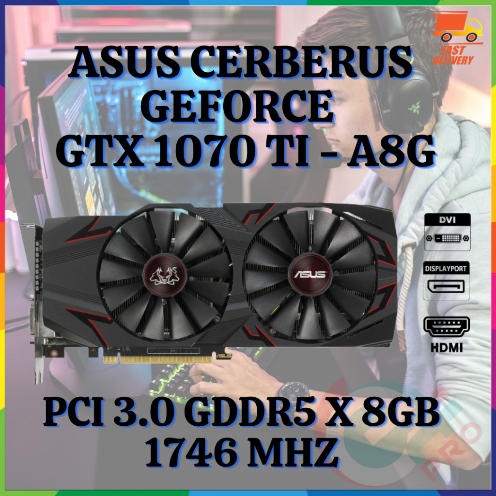 Asus CERBERUS-GTX1070TI-A8G NVIDIA GeForce GTX 1070 Ti 8 GB GDDR5 ...