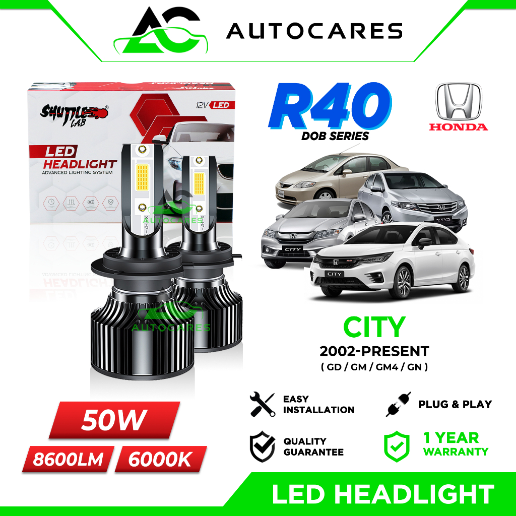Honda CITY LED ไฟหน้ารถ R40 R70 55W SHUTTLE LAB LED Lampu Depan Kereta ...