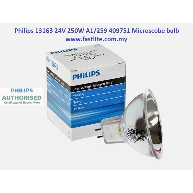 Philips 13163 24V 250W ELC GX5.3 A1/259 หลอดโปรเจคเตอร์ (ผลิตในเยอรมัน ...