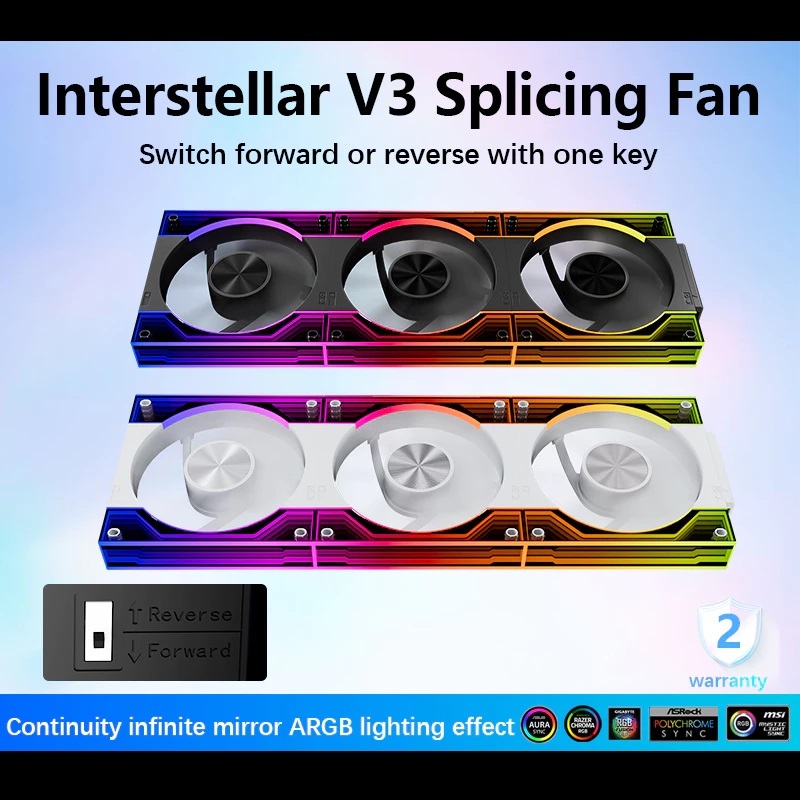 Jungle Leopard Interstellar V3 ARGB 3Pin PWM 12 ซม. พัดลม/บล็อกตัวต่อ ...