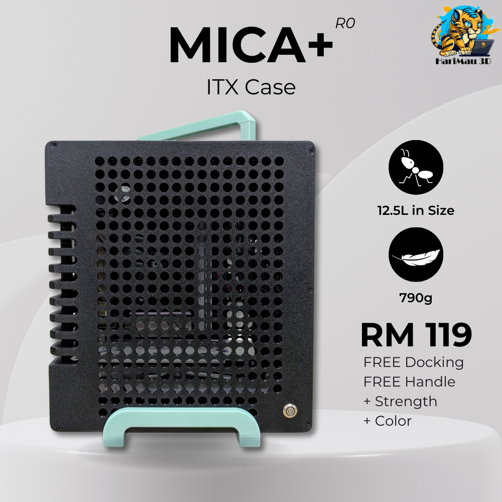 [ Mica+ ] ITX Case Mini ITX Mini Case [ 12.5L / 790g / Portable ...