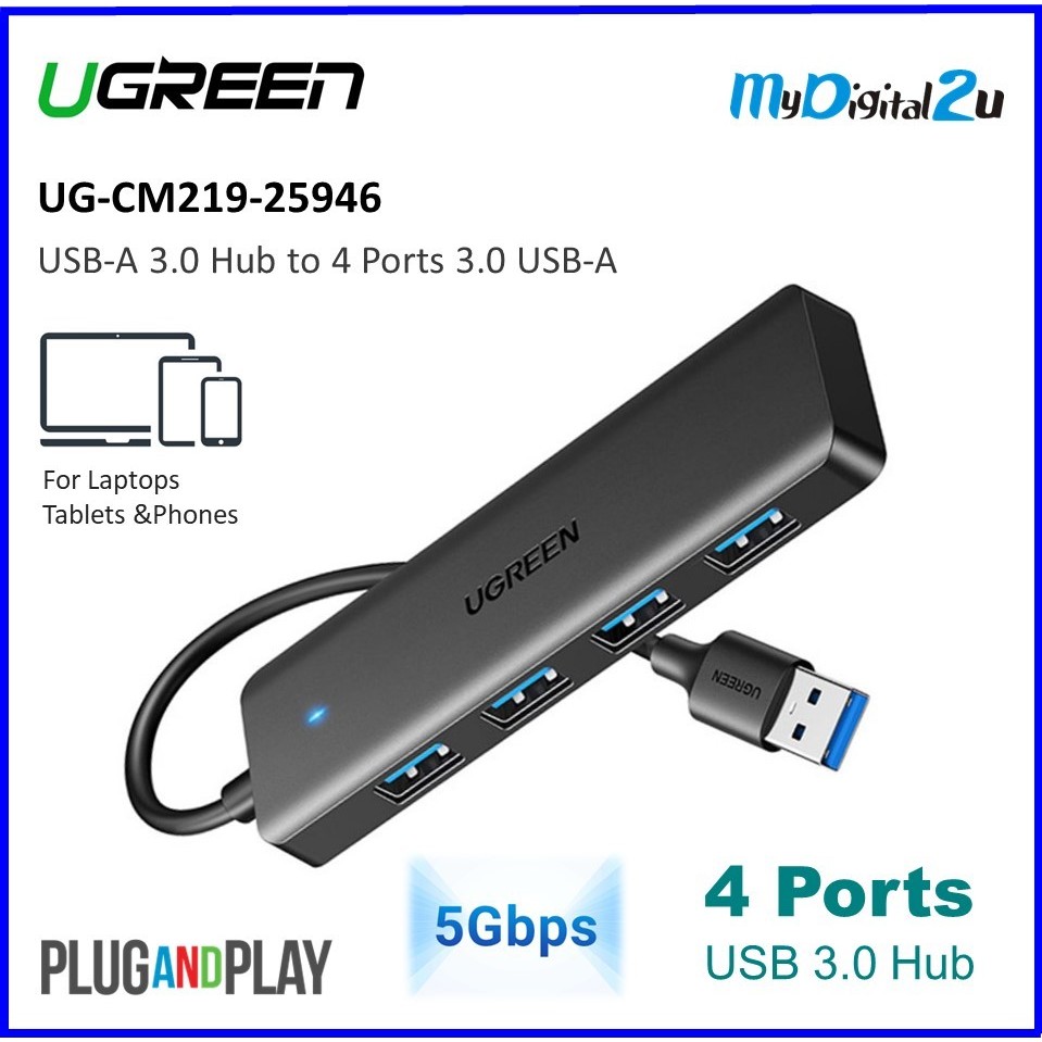 Ugreen *UG-CM219-25946 USB 3.0 Hub ถึง 4-Ports USB 5Gbps Expander ...