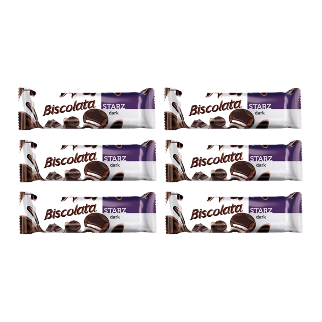 BISCOLATA STARZ dark , Bitter Chocolate Coated Biscuit Milk cream 88g ...