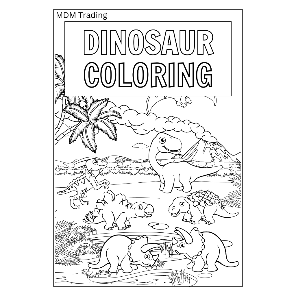 [PRINTABLE Soft COPY PDF FILE] สมุดระบายสี Dino Fun อายุ 3 ปีขึ้นไป และกิจกรรมก่อนวัยเรียน ...