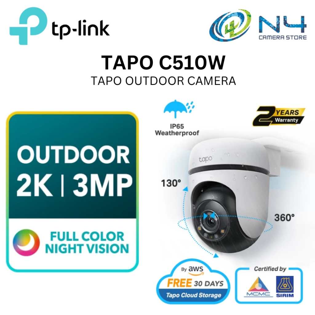 Tp-link TAPO C510W OUTDOOR PAN/TILT SECURITY WIFI CAM 360 Visual Coverage Night Vision | Shopee ...