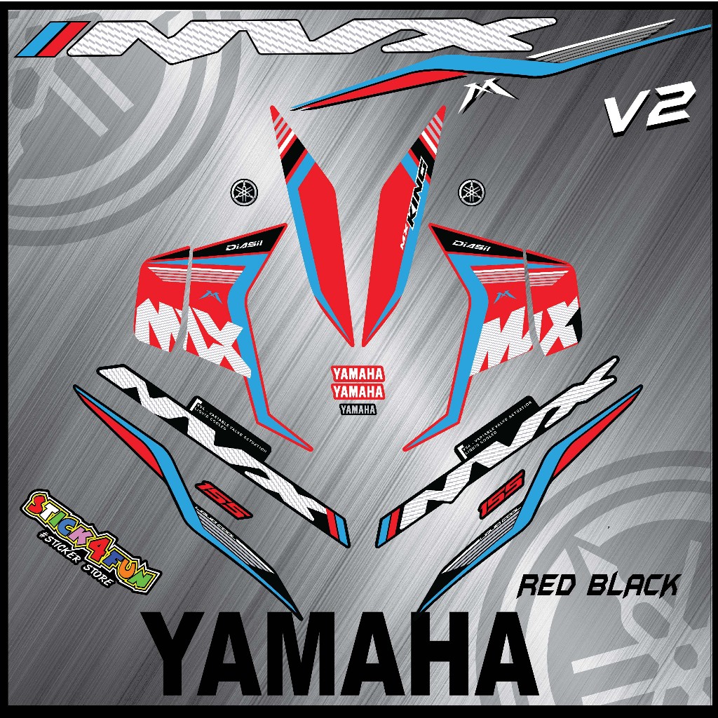 STRIPE MOTOR YAMAHA NVX / AEROX 155 V2 JMX 2021 IND CUSTOM BODY STICKER ...