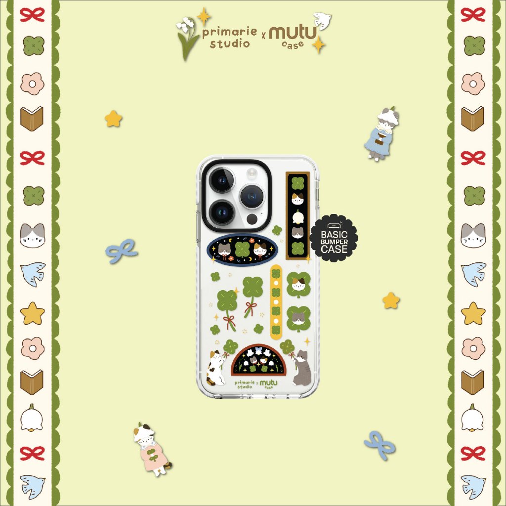 Lucky Cats - เคส Primarie Studio x Mutu (ขับเคลื่อนด้วยกันชนพื้นฐาน) เข้ากันได้กับ iP16PROMAX ...