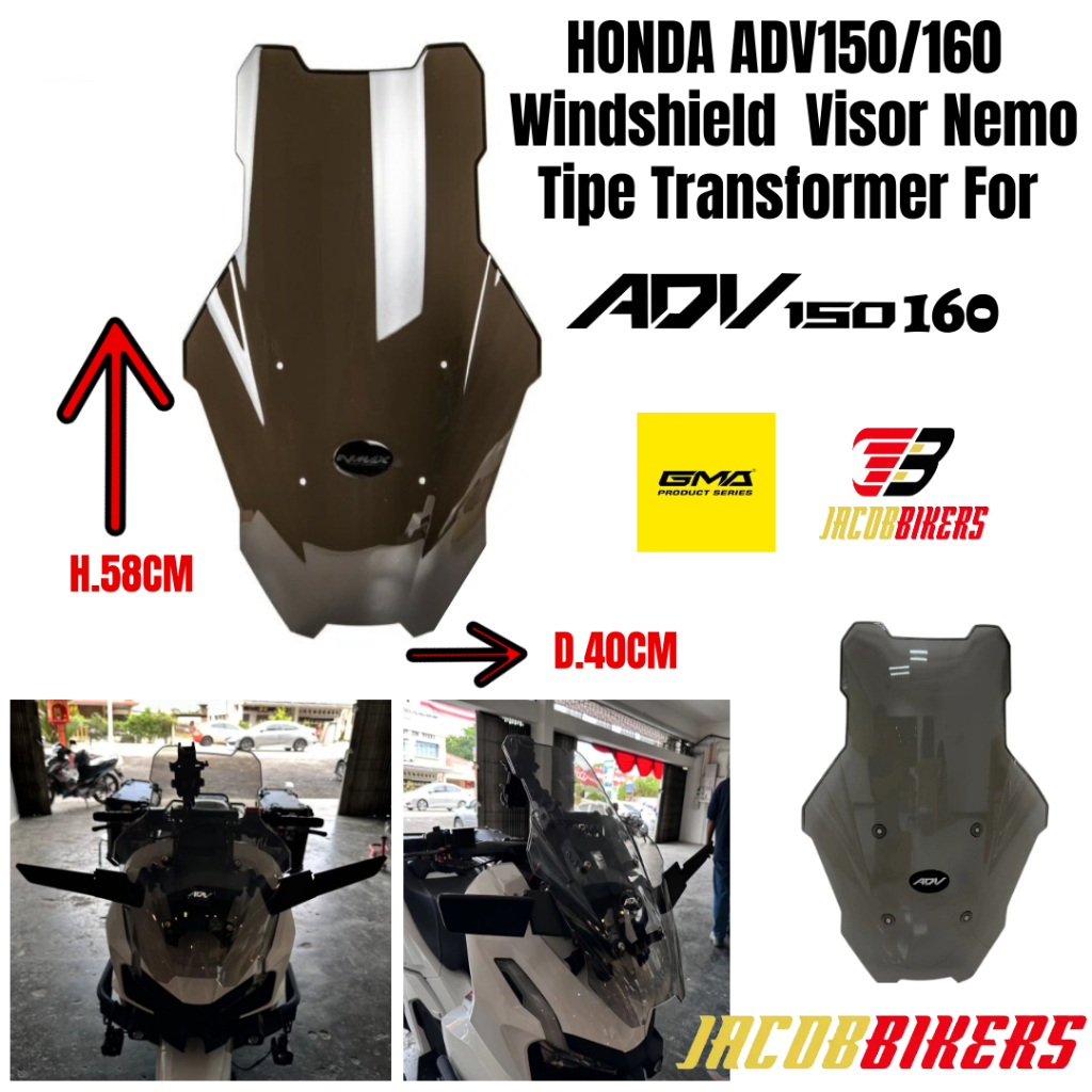 Honda ADV 150 160 WINDSHIELD VISOR SMOKE GMA | Shopee Thailand