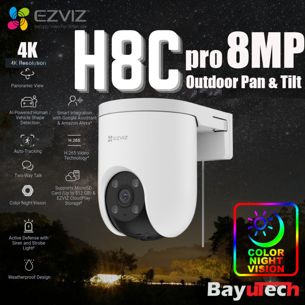 Ezviz H8 Pro 3K Wi-Fi Outdoor PT Camera Human / Vehicle Shape Detection ...