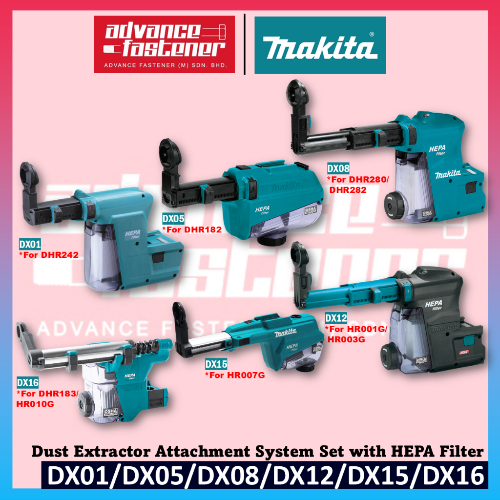 ชุดระบบยึดเครื่องกําจัดฝุ่น Makita พร้อมแผ่นกรอง HEPA DX01 / DX05 ...