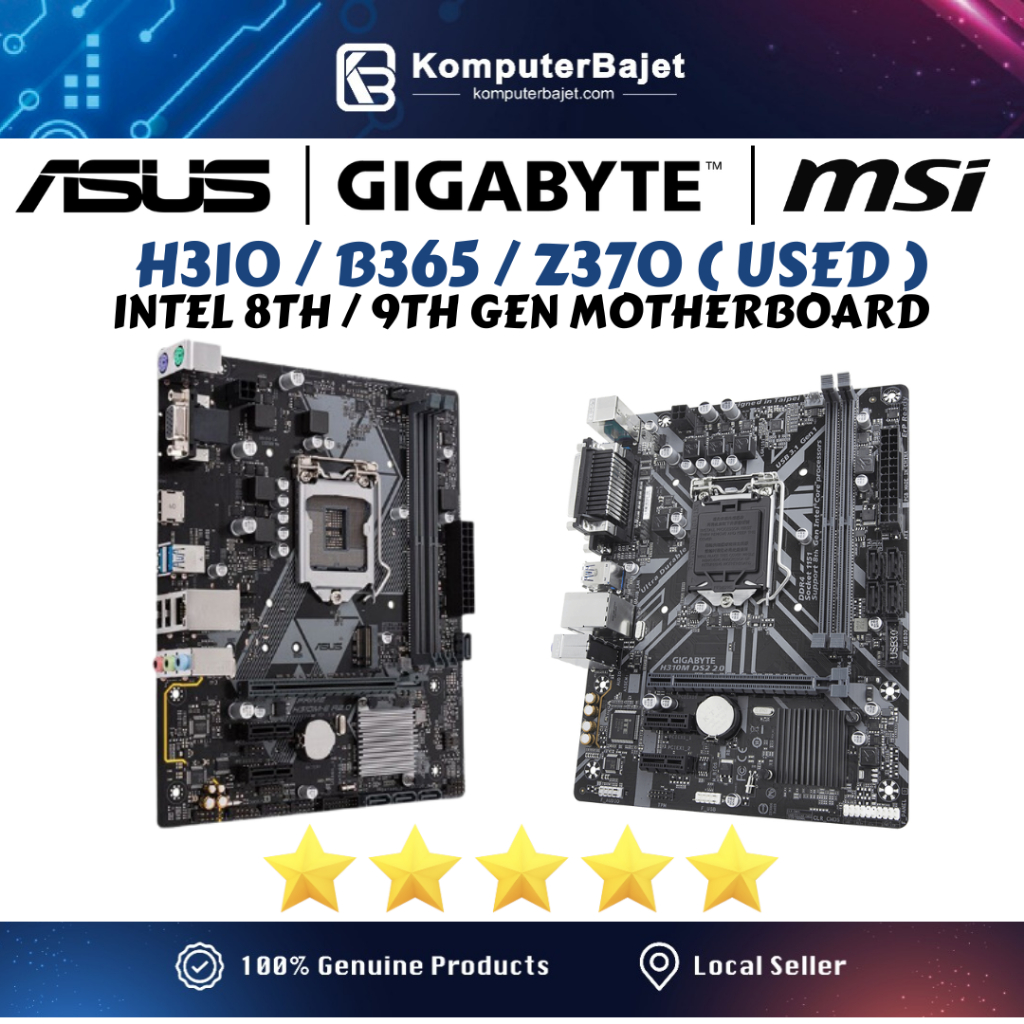 Intel 8TH / 9TH GEN MOTHERBOARD H310 B360 B365 Z370 รับประกัน 1 เดือน ...
