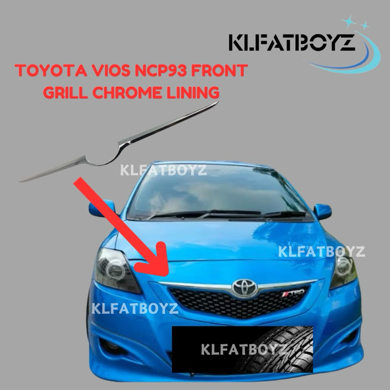 Toyota VIOS NCP93 XP90 2008-2014 FRONT GRILL CHROME LINING / FRONT GRILL CHROME TRIM 2007-2012 ...