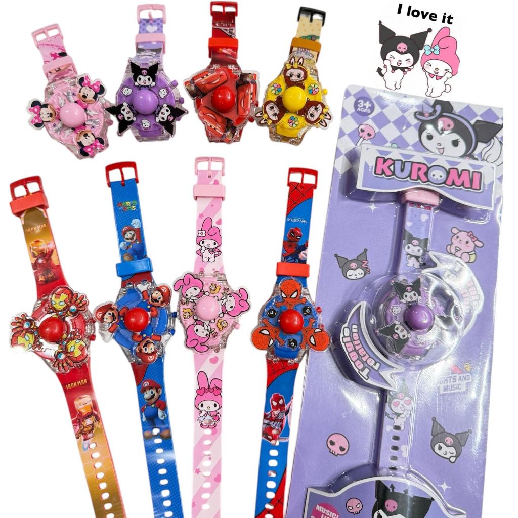 Spin kids watch digital kuromi melody kitty labubu spiderman stitch ...