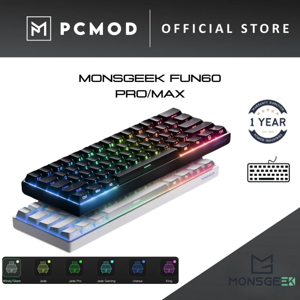 Monsgeek FUN60 PRO / ULTRA Complete Hall Effect คีย์บอร์ดแม่เหล็ก PCMOD ...